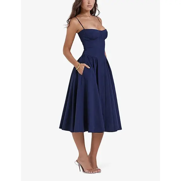 knee length dresses for ladies HOUSE OF CB Samaria Corset Midi Dress  Luxe by Kan