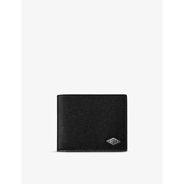 CARTIER Losange Logo-plaque Grained Leather And Palladium Wallet - Black