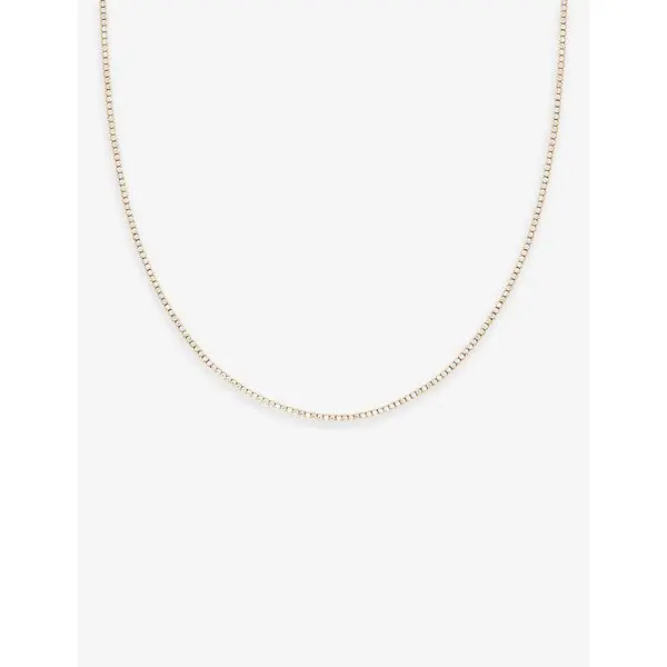 ASTRID & MIYU Tennis 18ct Yellow-plated Sterling Silver And Cubic Zirconia Necklace - Gold