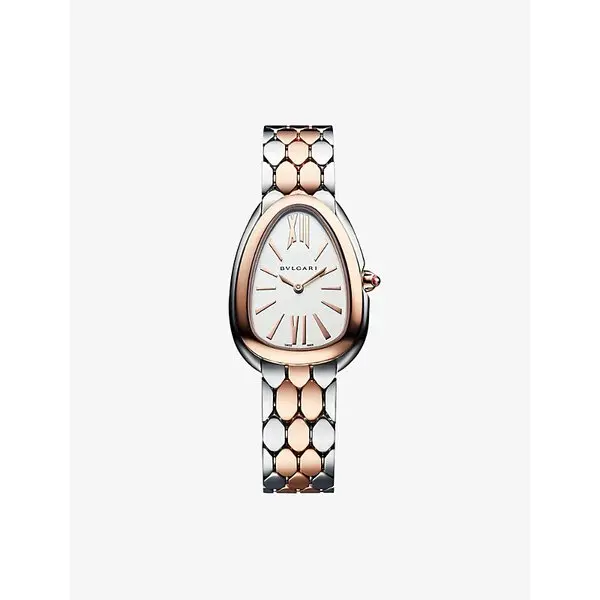 BVLGARI Serpenti Seduttori 18ct Rose-gold And Stainless-steel Quartz Watch - Steel And Gold