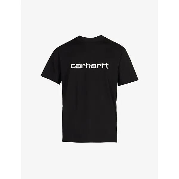 Carhartt Work In Progress Script Logo-print Cotton-jersey T-shirt - Black