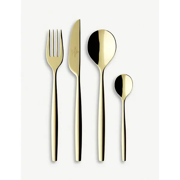 VILLEROY & BOCH Metrochic -plated Stainless Steel Cutlery Set 24 Pieces - Gold