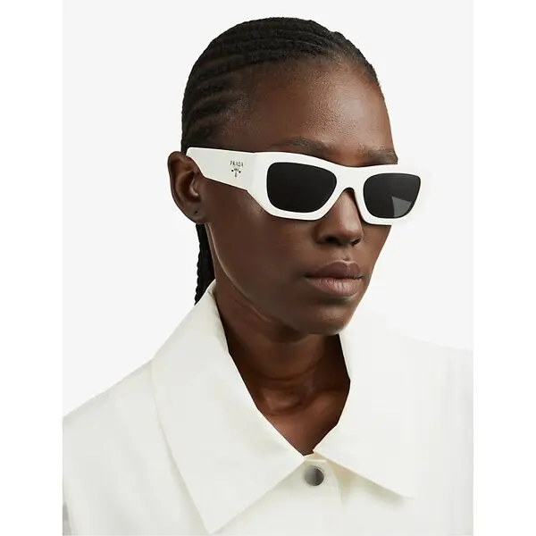 Prada Pr A01s Pillow-shaped Sunglasses - White