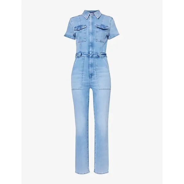 Good American Stretch-denim Jumpsuit - Blue274