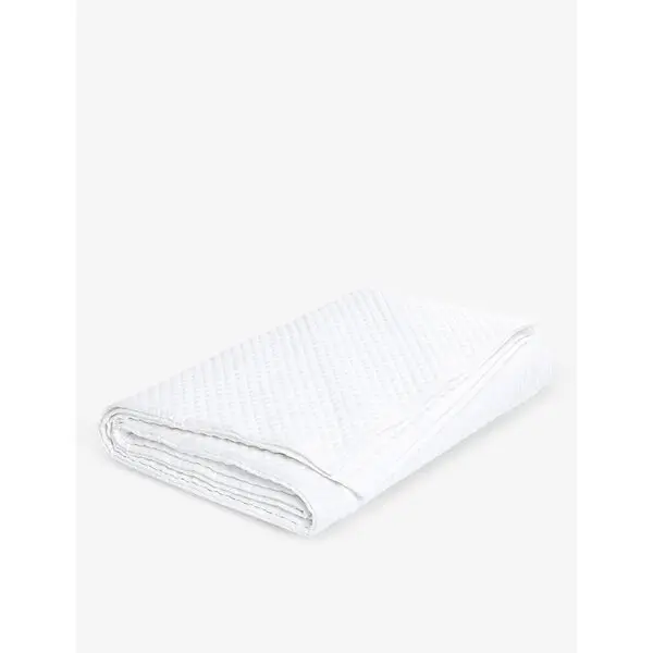 Ralph Lauren Argyle Quilted-design Cotton-blend Bedcover 275cm X 235cm - White