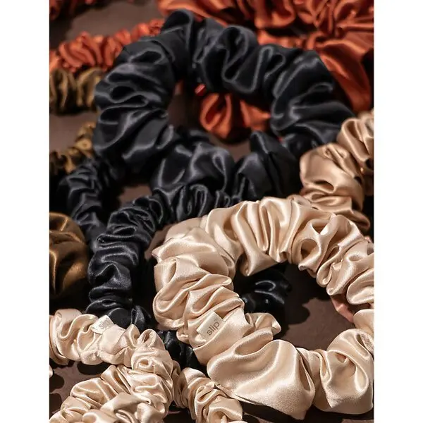 Slip Pack Of Three Silk Scrunchies - One-color