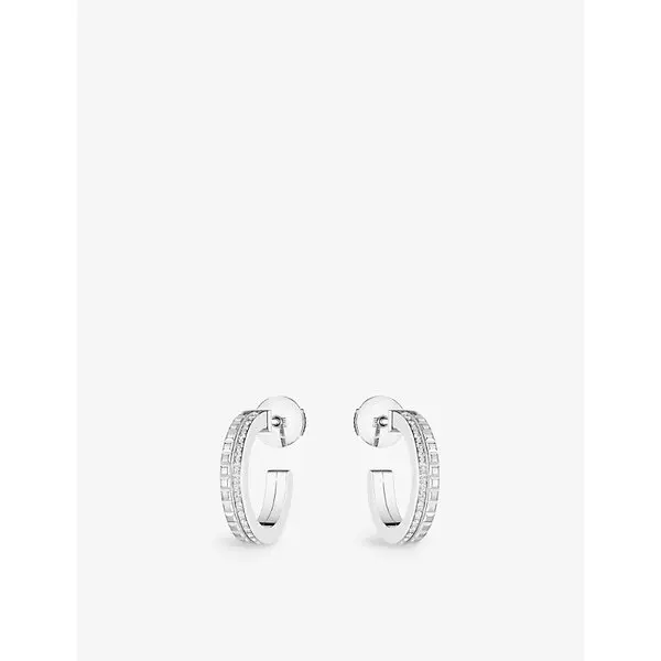 Boucheron Quatre Radiant Edition 18ct White-gold Diamond Hoop Earrings - White Gold