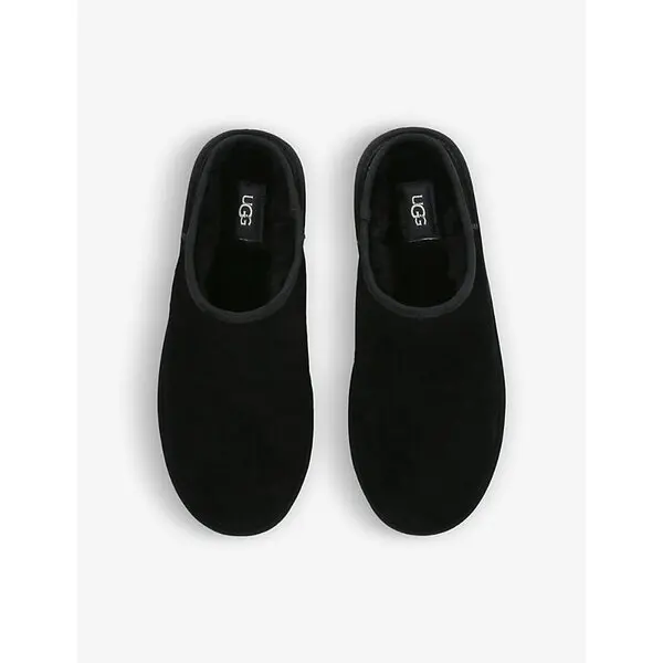 UGG Classic Slip-on Suede And Shearling Slippers - Black