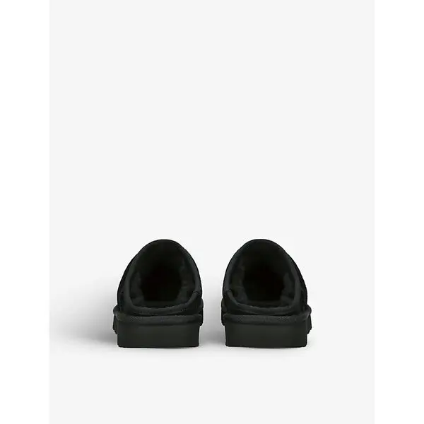 UGG Classic Slip-on Suede And Shearling Slippers - Black