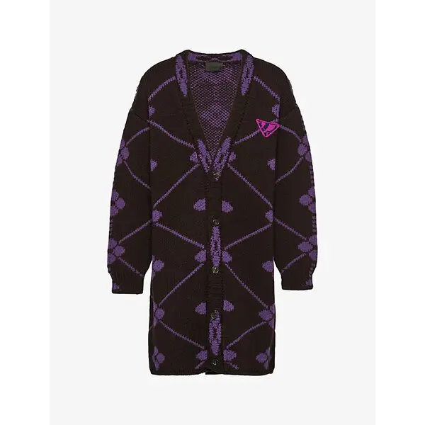 Prada Oversized Jacquard-knit Wool Cardigan