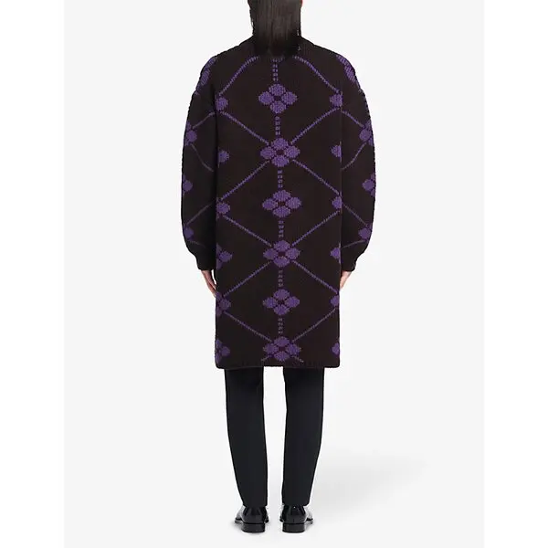 Prada Oversized Jacquard-knit Wool Cardigan