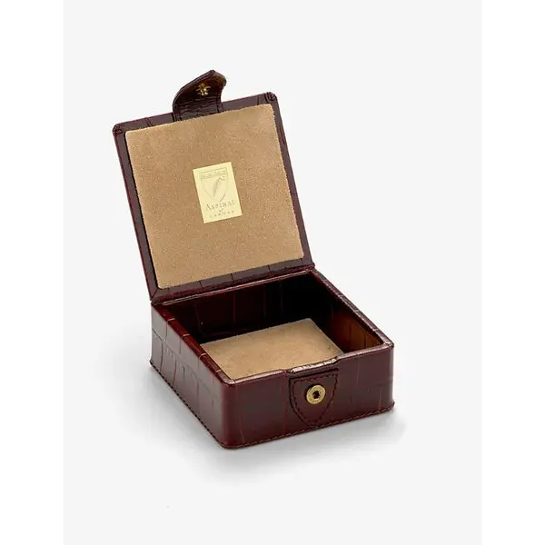 ASPINAL OF LONDON Croc-embossed Leather Stud Box