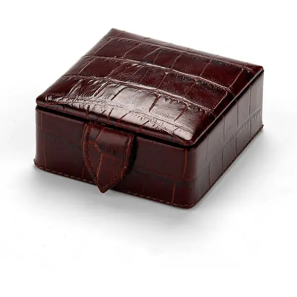 ASPINAL OF LONDON Croc-embossed Leather Stud Box