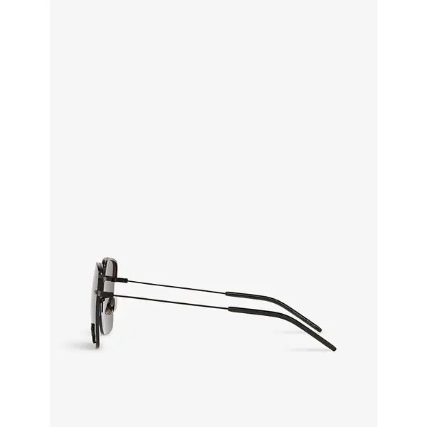 Saint Laurent Rectangular-frame Metal Sunglasses - Black