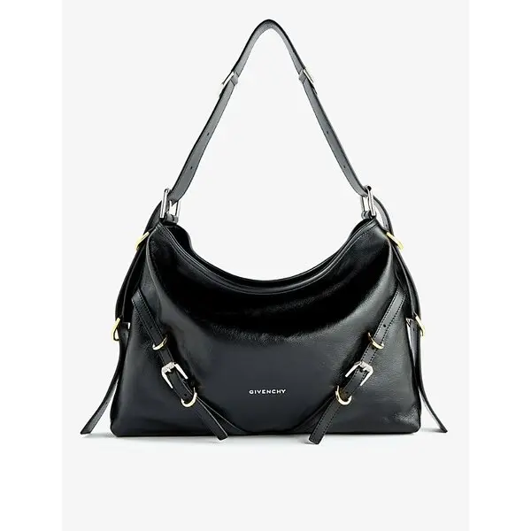 Givenchy Voyou Medium Leather Shoulder Bag - Black