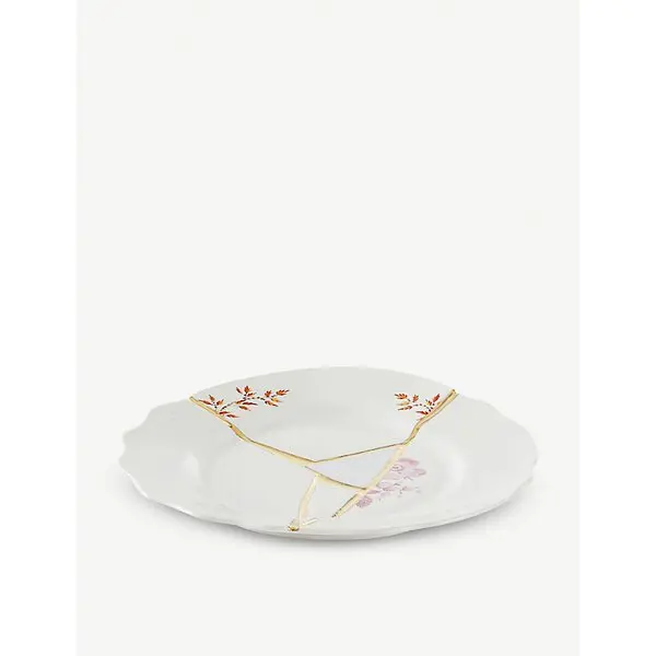 SELETTI Kintsugi N1 Porcelain And 24ct Gold Fruit Plate 21cm