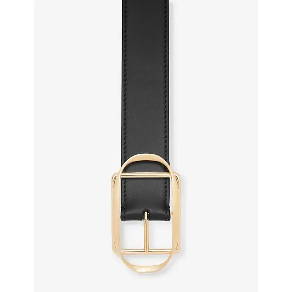 Loewe Curved Buckle Leather Belt