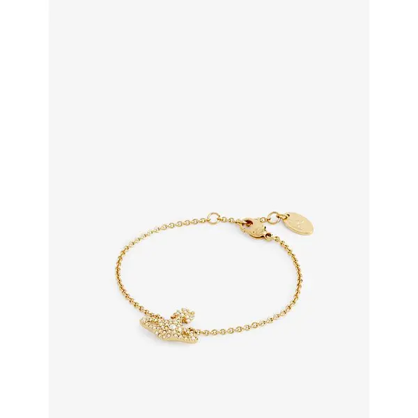 VIVIENNE WESTWOOD Grace Bas Relief Bracelet - Gold /  Crystal