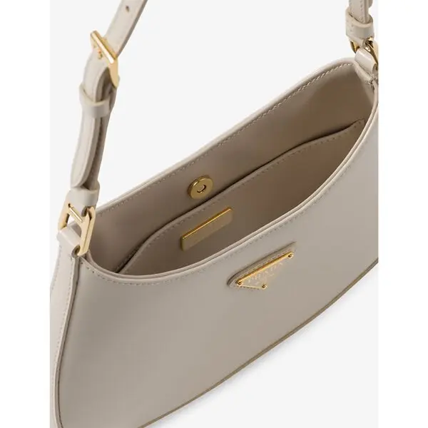 Prada Cleo Patent-leather Shoulder Bag - Neutral