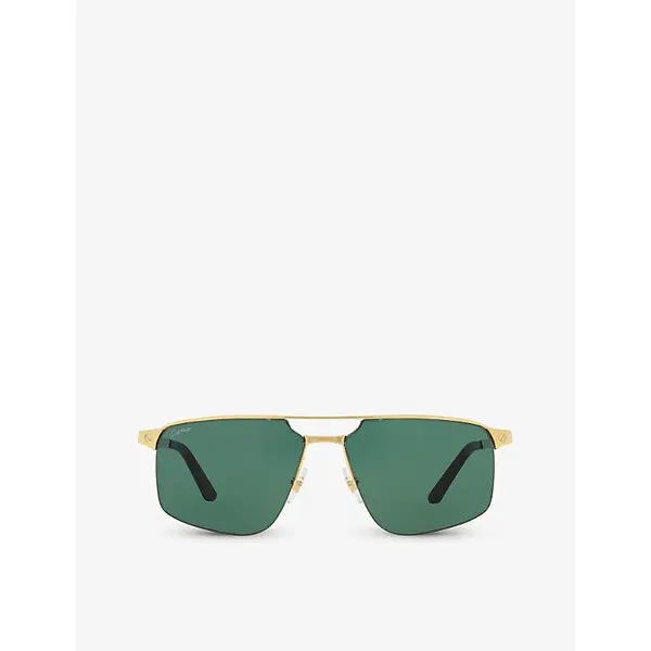 CARTIER Pilot-frame Metal Sunglasses - Gold