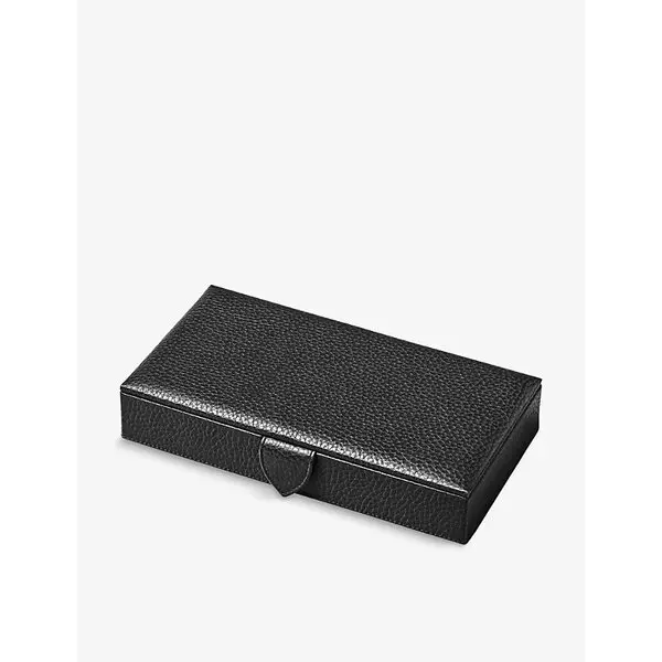 ASPINAL OF LONDON Grained-leather Cufflink Box - Black