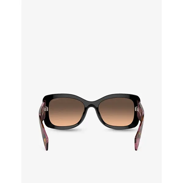 Prada Oval-Frame Acetate Sunglasses - Purple | Editorialist display picture 3