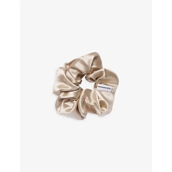 MINIMALISTA The Hya Large Mulberry-silk Scrunchie Pack Of Three - Black/white