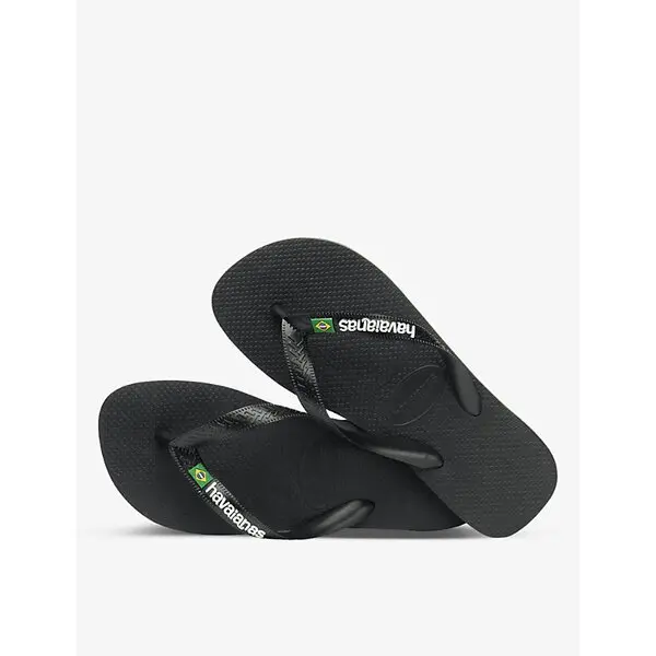 Havaianas Brasil Logo Flip-flops - Black/black