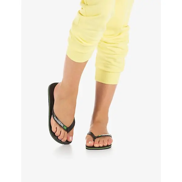 Havaianas Brasil Logo Flip-flops - Black/black