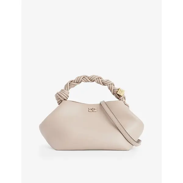 GANNI Small Leather Blend Top-handle Bag - Oyster Gray