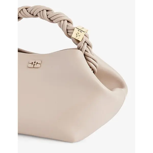 GANNI Small Leather Blend Top-handle Bag - Oyster Gray