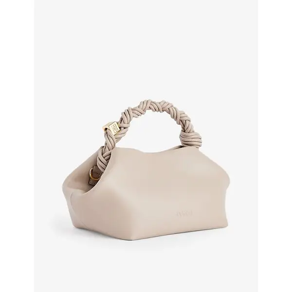 GANNI Small Leather Blend Top-handle Bag - Oyster Gray