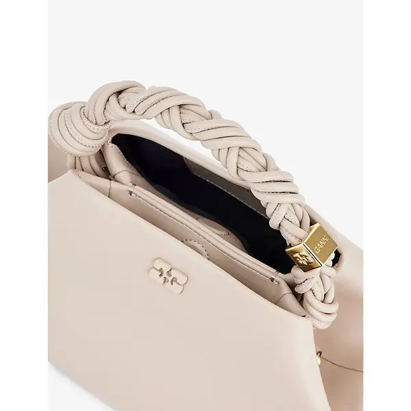 GANNI Small Leather Blend Top-handle Bag - Oyster Gray