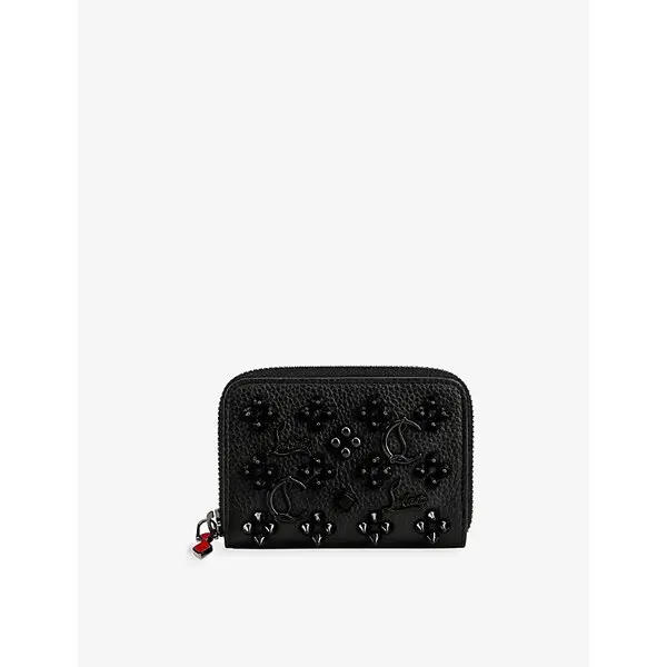 CHRISTIAN LOUBOUTIN Panettone Studded Leather Coin Purse - Black/ultrablack