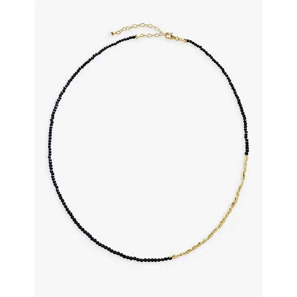 Monica Vinader Mini Nugget 18ct Yellow Gold-plated Vermeil Sterling Silver Necklace - Black