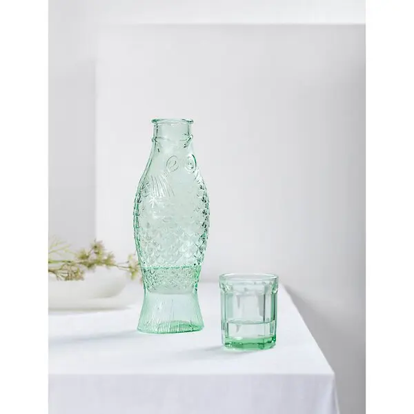 SERAX Paola Navone Fish & Fish Glass Bottle - Green