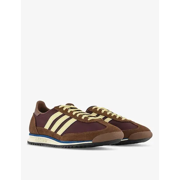 Adidas Sl 72 Suede And Mesh Low-top Trainers - Maroon Almost Yellow Pre
