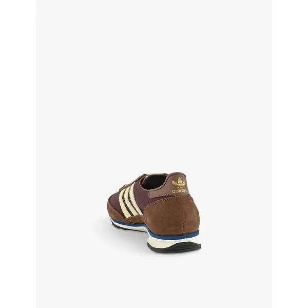 Adidas Sl 72 Suede And Mesh Low-top Trainers - Maroon Almost Yellow Pre