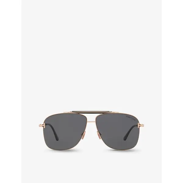 TOM FORD Tr001628 Aviator-frame Sunglasses - Black/gold
