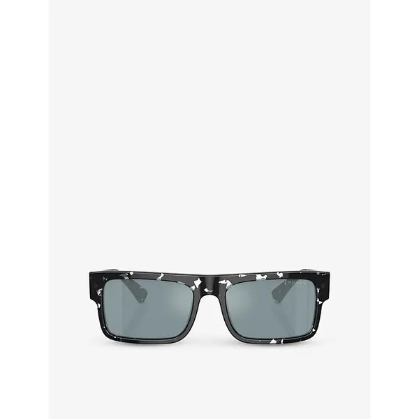 Prada Rectangle-frame Tortoiseshell Sunglasses - Black