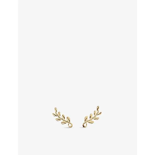 Tiffany & Co. Paloma Picasso Olive Leaf 18ct Gold Climber Earrings - 18k Gold