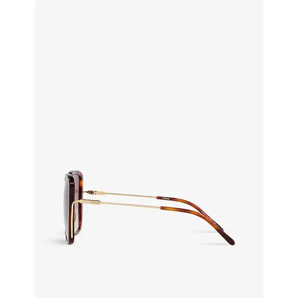 Chloé Ch0173s Square-frame Sunglasses - Brown