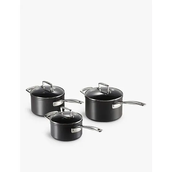 LE CREUSET Toughened Non-stick Aluminium Saucepans Set Of Three - One-color