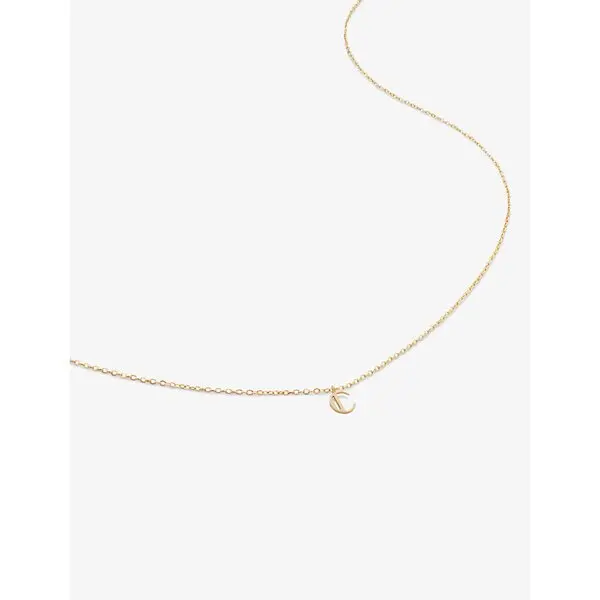 Monica Vinader 14ct Letter C Pendant Necklace - Yellow Gold
