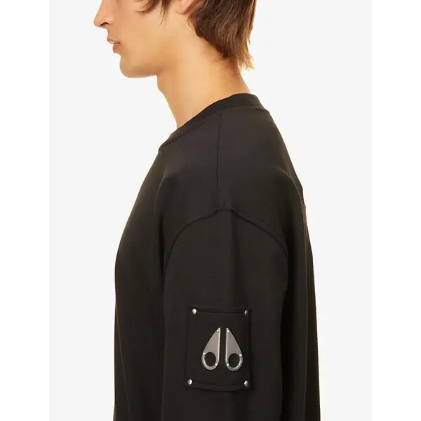 Moose Knuckles Brand-motif Cotton-jersey Sweatshirt