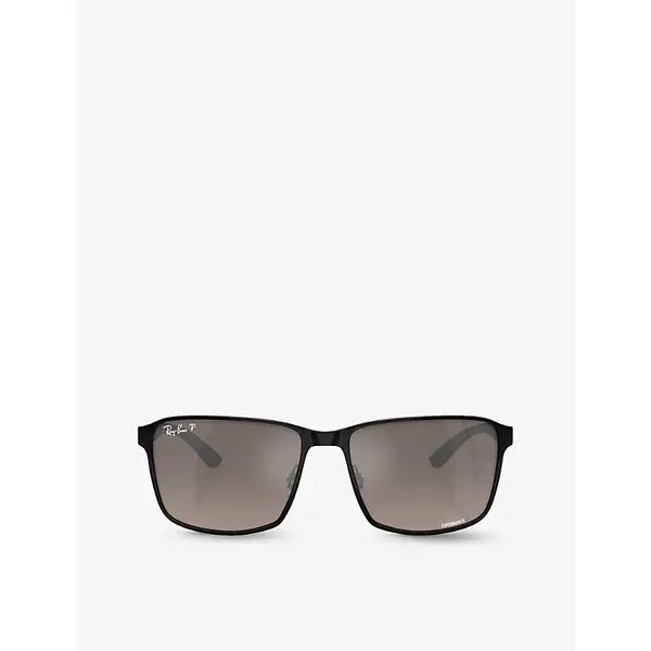 Ray-ban Chromance Square-frame Sunglasses - Black