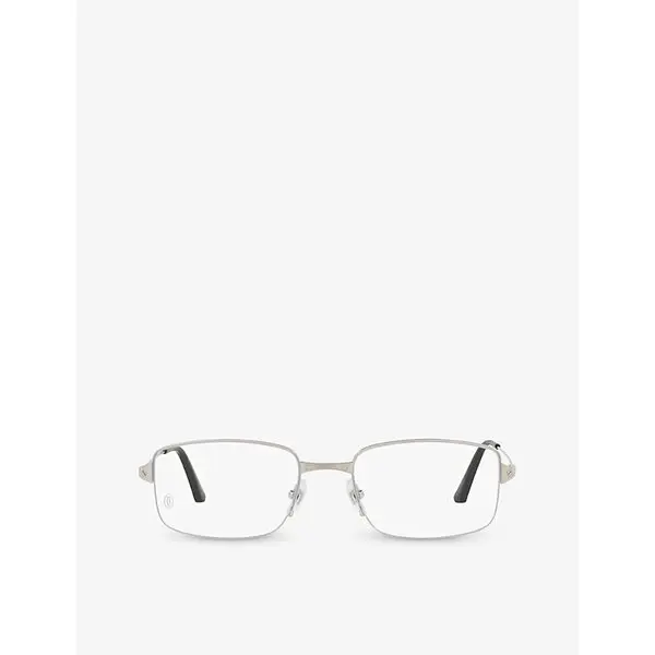 CARTIER Rectangle-frame Titanium Eyeglasses - Gold