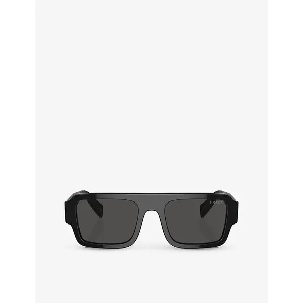 Prada Pr A05s Rectangle-frame Sunglasses - Black