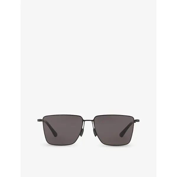 Bottega Veneta Square-frame Metal Sunglasses - Black