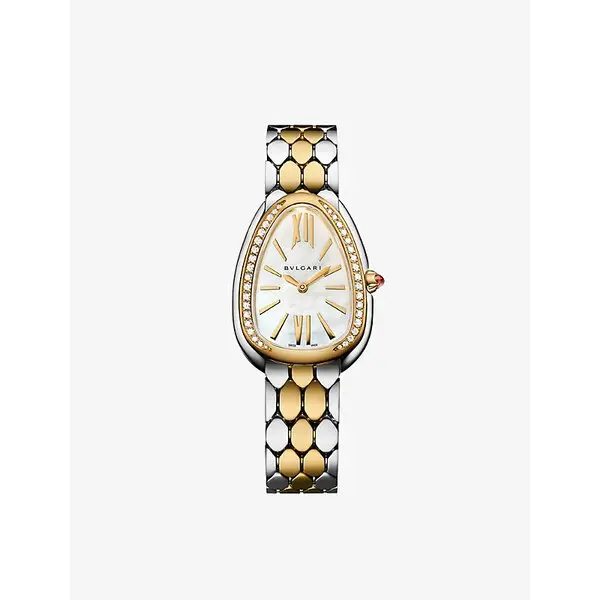BVLGARI Serpenti Seduttori 18ct Yellow-gold, Stainless-steel And Diamond Quartz Watch - Yellow Gold